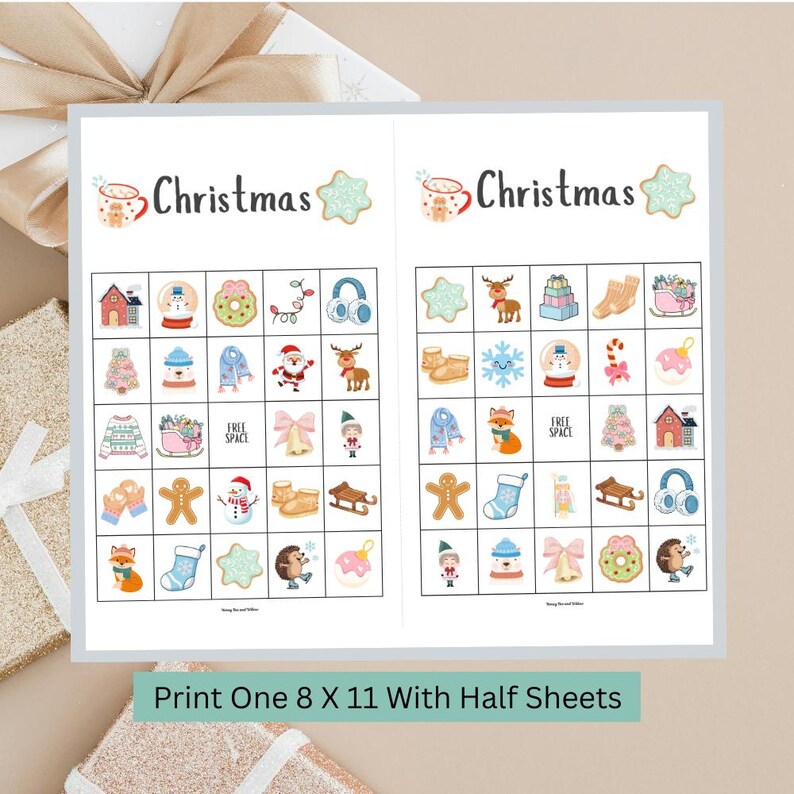 Christmas Bingo Game, Holiday Printable Bingo, Family Party Game ...