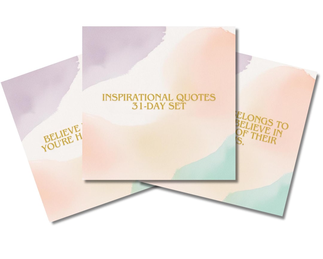 Printable Inspirational Quotes Month Set – 30 Motivational Quotes for ...