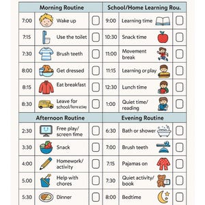 Printable Daily Routine Visual Schedule for Kids – Cut & Stick Visual ...