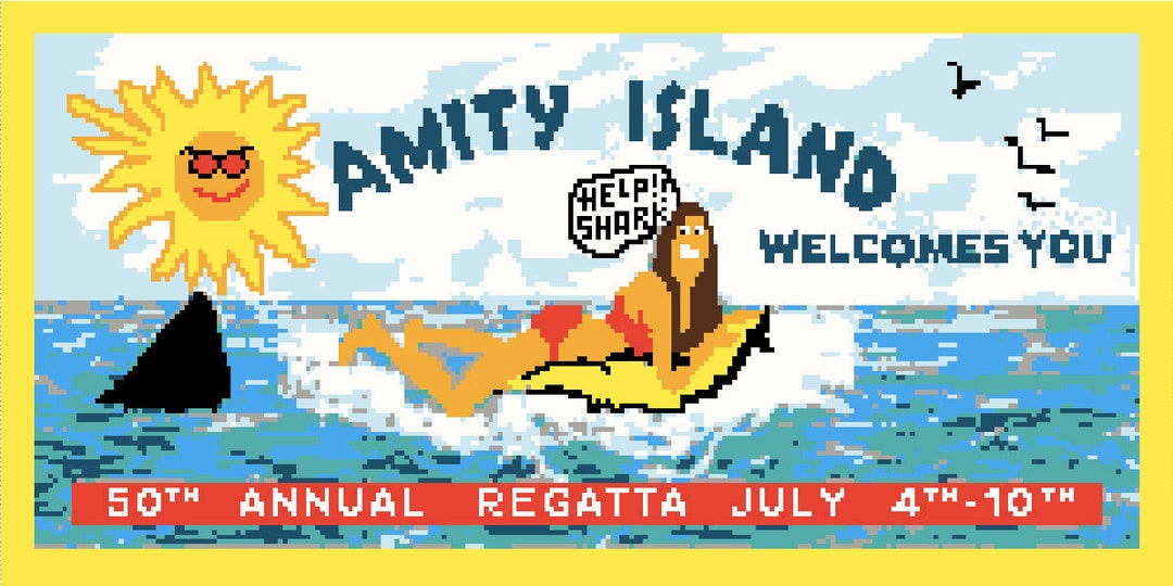 Jaws Amity Island Billboard Cross Stitch Pattern PDF Download Only - Etsy