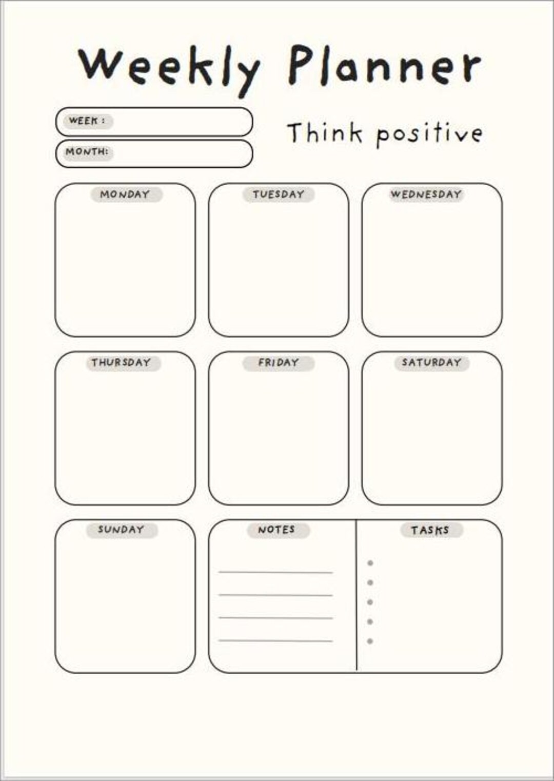 Printable Weekly Planner – Digital Planner PDF for Organizing Your Week ...