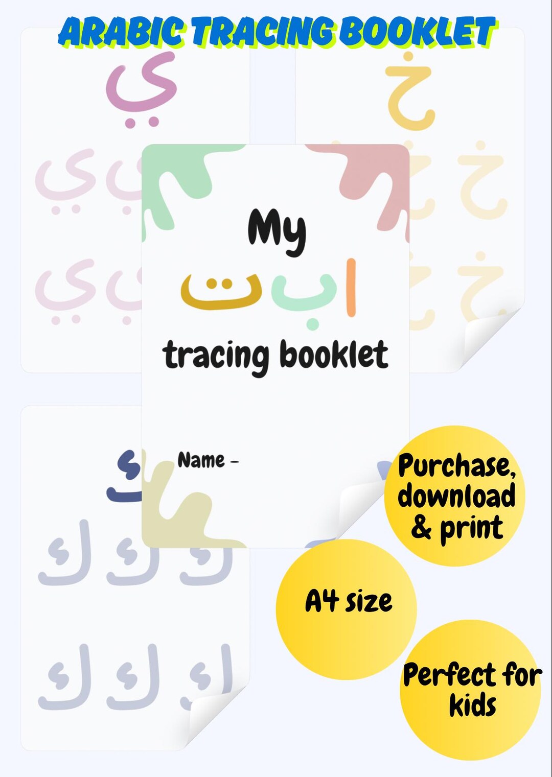 Arabic Letters Tracing Booklet for Kids Alif Baa Taa - Etsy