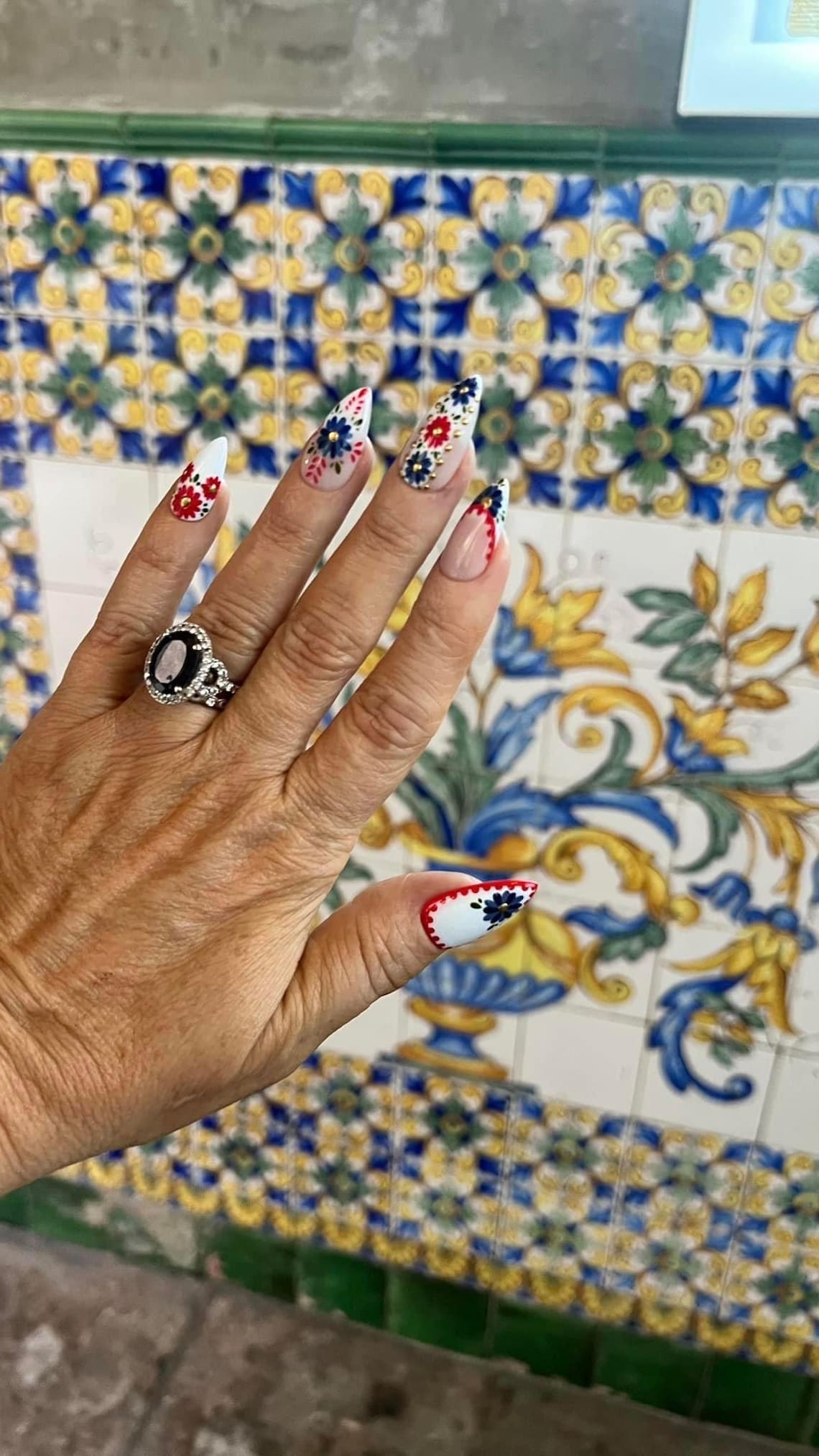 Custom Handpainted Spanish Tile Press on Nails | Spain | Spanish Style ...