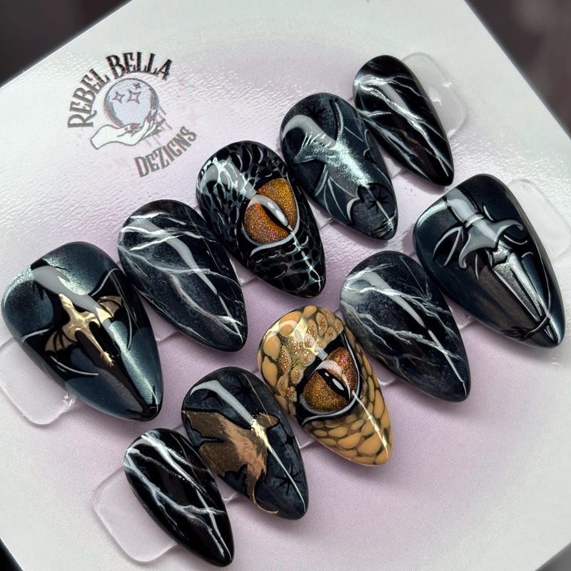 Dragon Nails Nail Art - Etsy