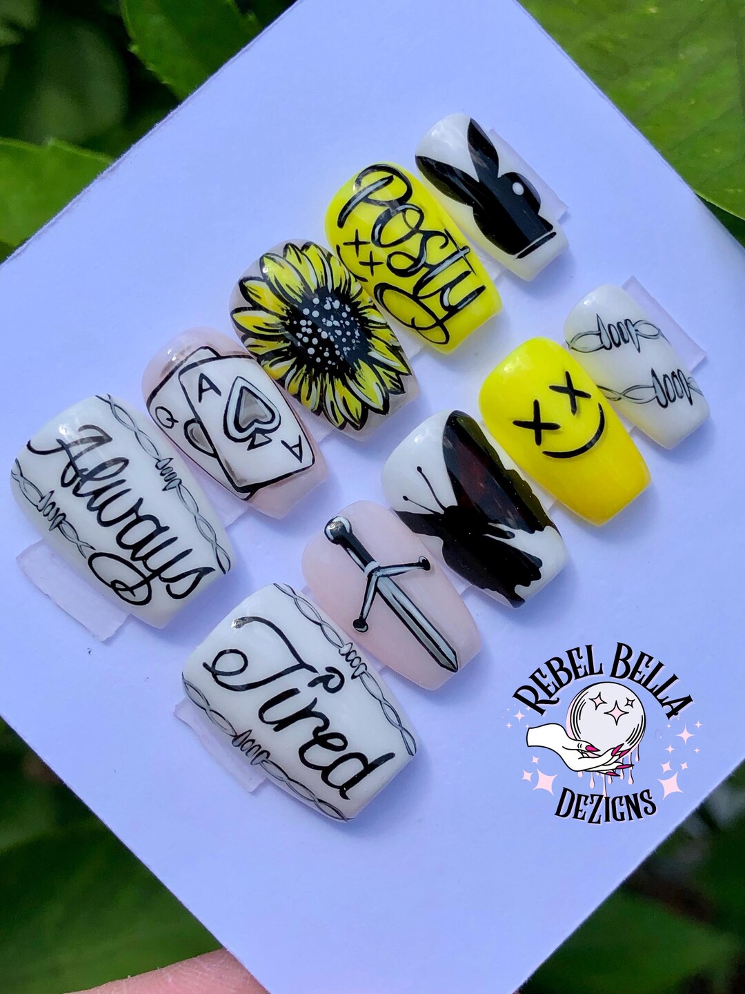 Posty / Post Malone Inspired Custom Handpainted Press on Nails ...