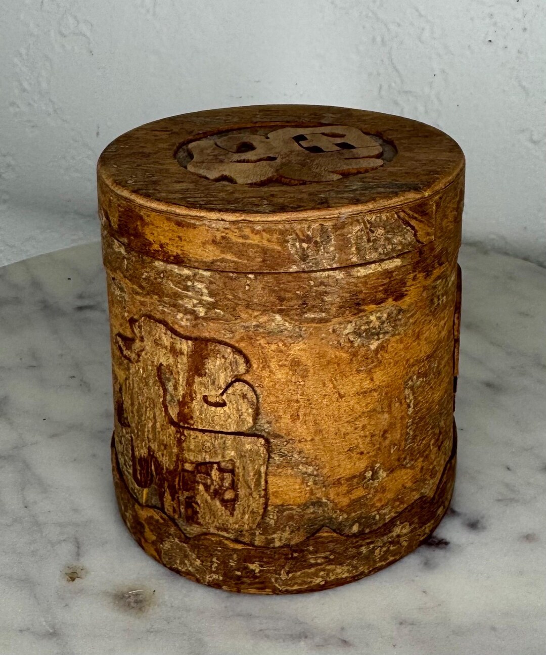Vietnamese Canister or Box Carved From Cinnamon Bark - Etsy