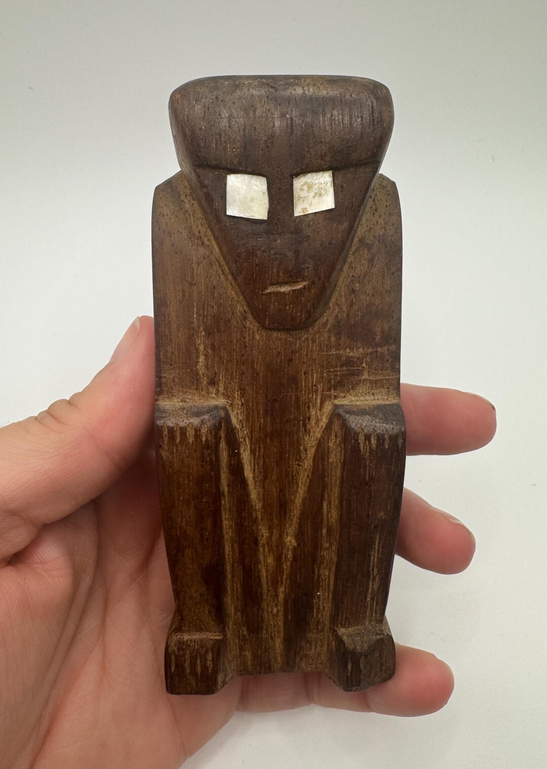 Rare Carved Wood Tribal Statue: Shell Inlay Eyes, Palau Micronesia - Etsy