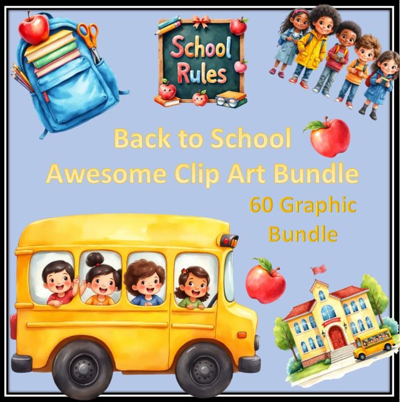Back to School Clip Art Bundle: PNG Graphics for Crafts & Decor - Etsy