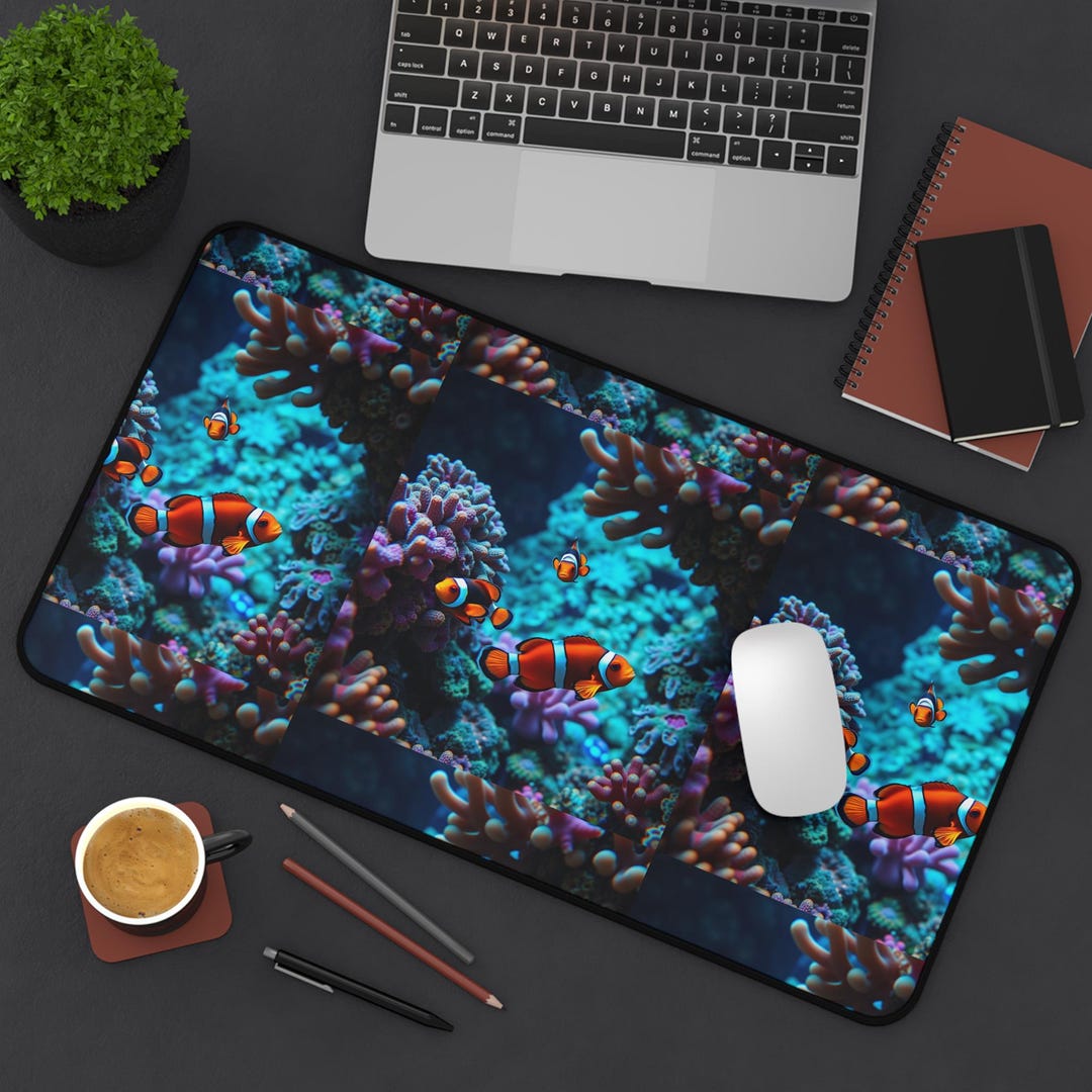 Coral Reef Desk Mat, Underwater Clow Fish Gaming Mat, Finding Nemo ...