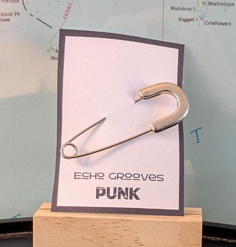 Punk Pin: Vintage Oversized Silver Tone Safety Pin Punk Hardcore ...