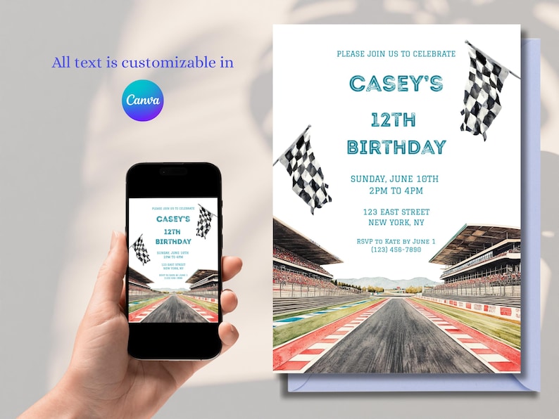 Race Car Birthday Party Invite | Formula 1 Watch Party | F1 Grand Prix ...