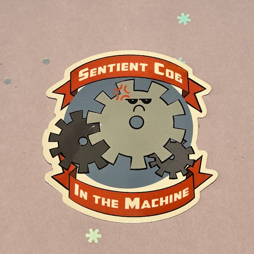 Sentient Cog Sticker - Etsy