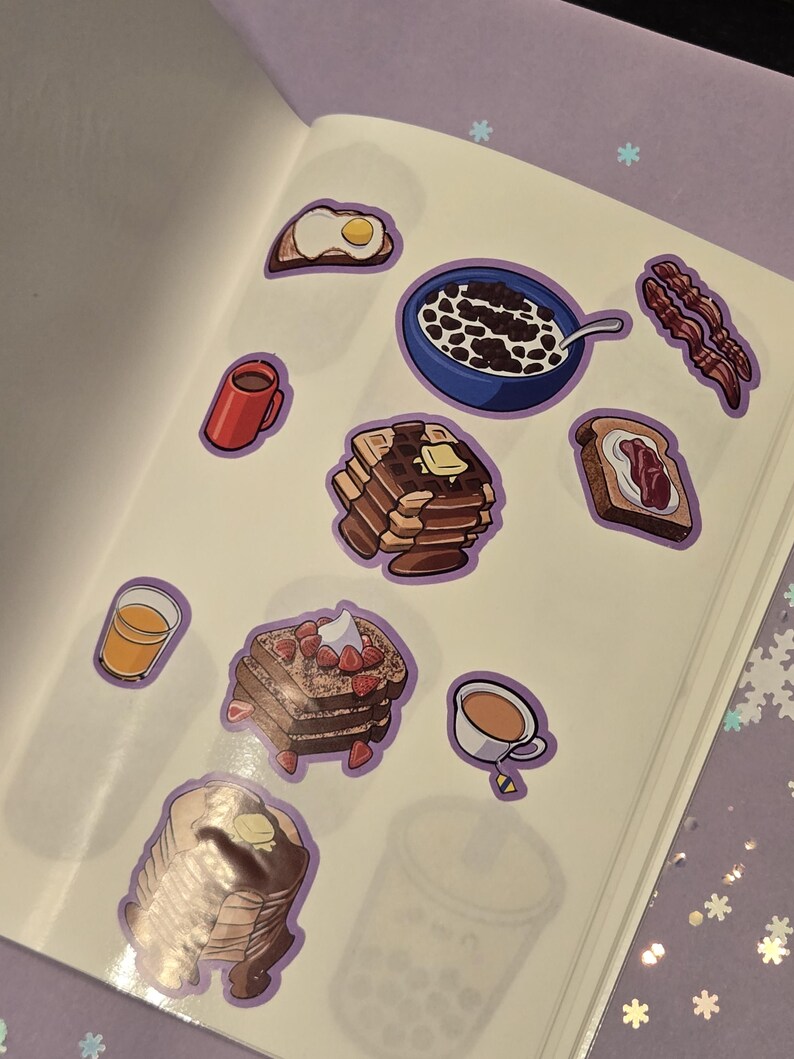 Restaurant Menu Themed Sticker Book With Gold Foil - Etsy