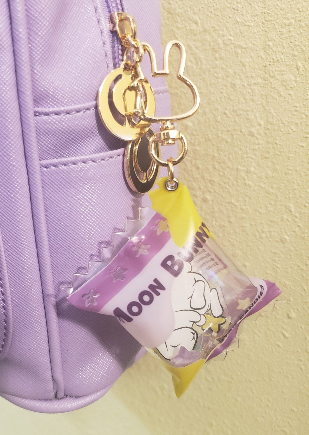 Moon Bunny Candy Bag Charm - Etsy