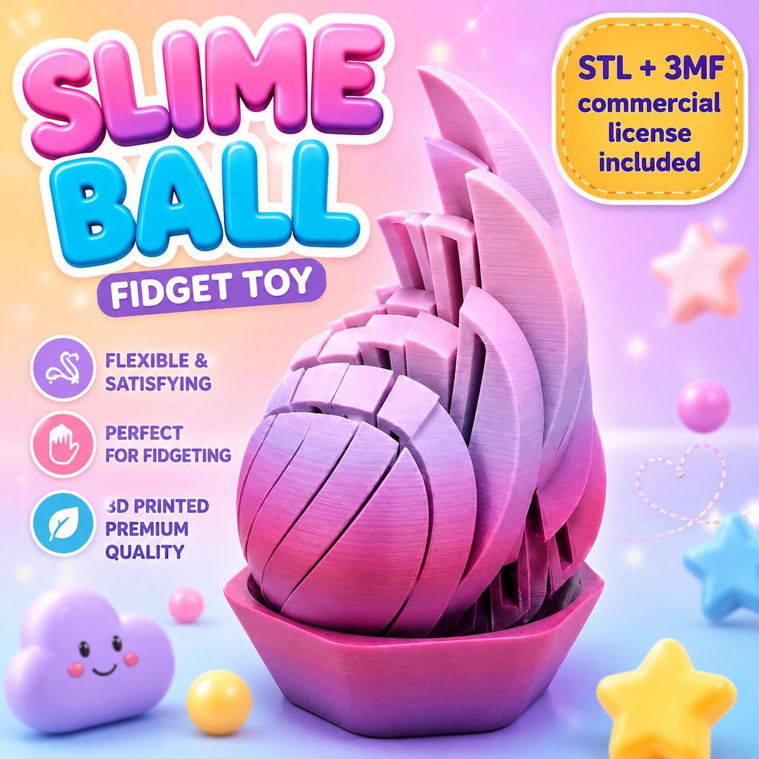 Slime Ball Fidget Toy 3D Print Files | STL, 3MF, Sensory Desk Toy ...