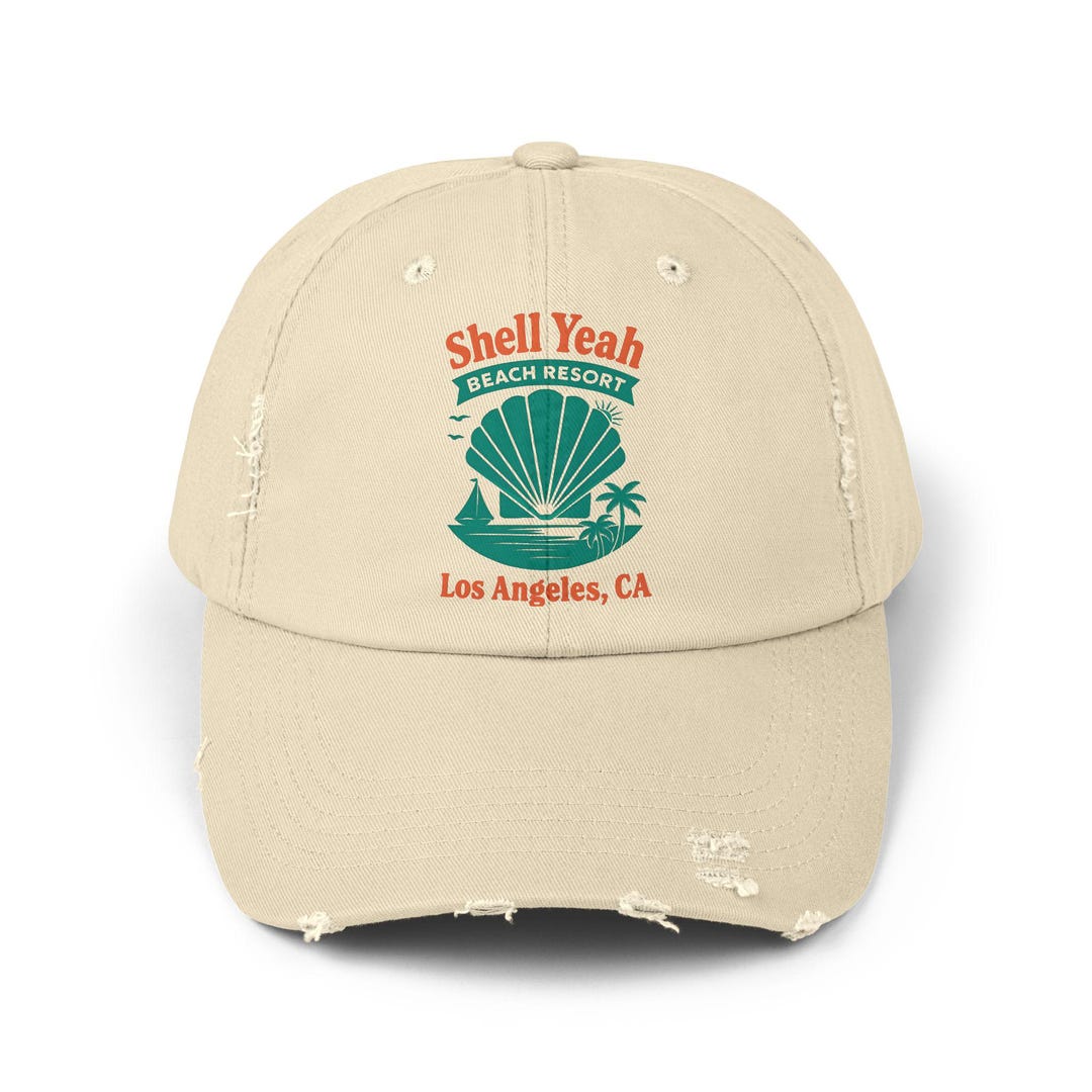 Distressed Cap, Beach Chic Hat, Resort Wear Vacation Headwear, Unisex ...