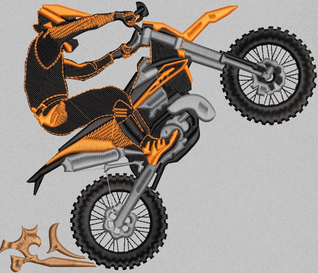 Motorcycle Embroidery Design: 5 Sizes (digital Download) - Etsy Australia