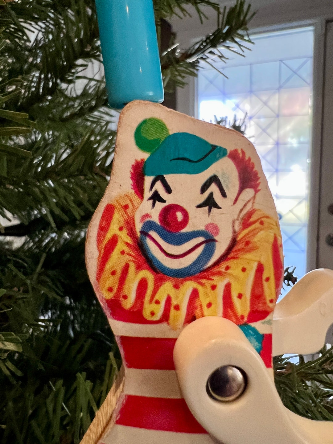 Vintage Fisher Price Clown Christmas Ornament: MCM Atomic Repurposed ...