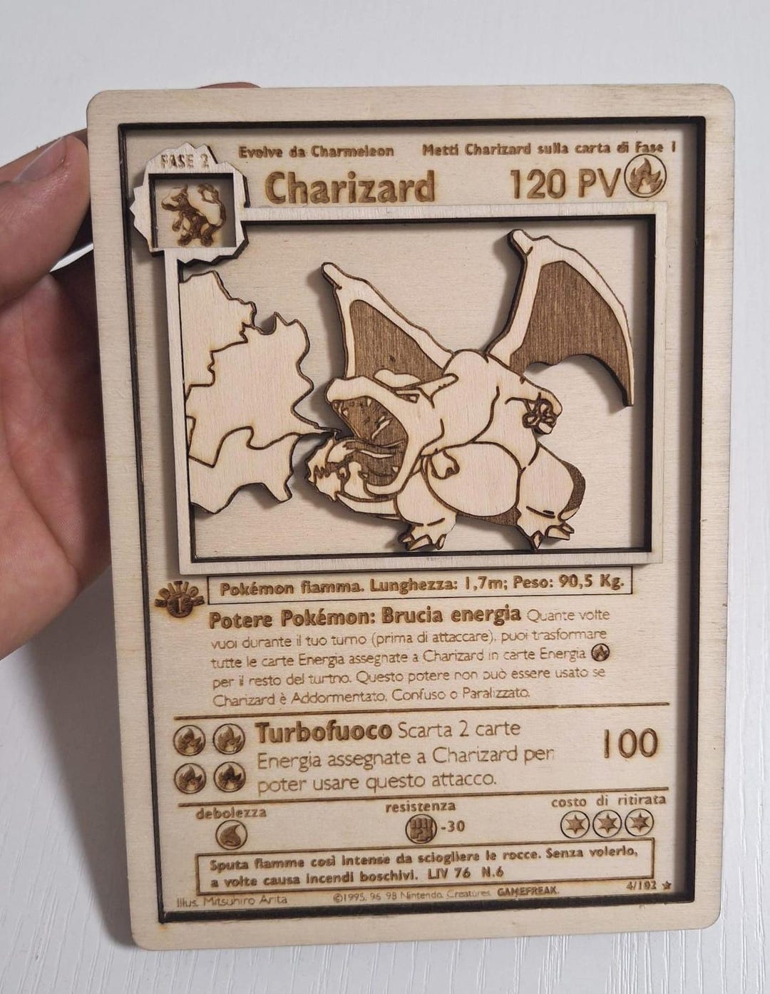 Pokémon Charizard 3D Wooden Card – Laser Engraved – Gift Idea for ...