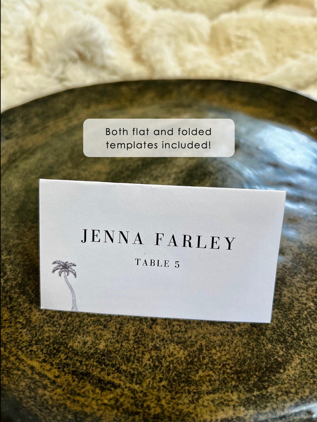 Personalized Place Card Template | Wedding Place Cards | Palm Tree ...