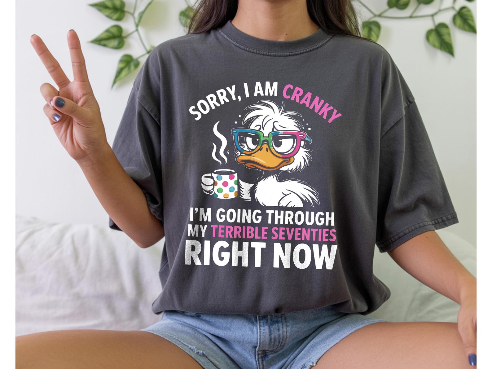 Funny Duck 70s Birthday PNG Design - 'sorry I'm Cranky' (digital ...