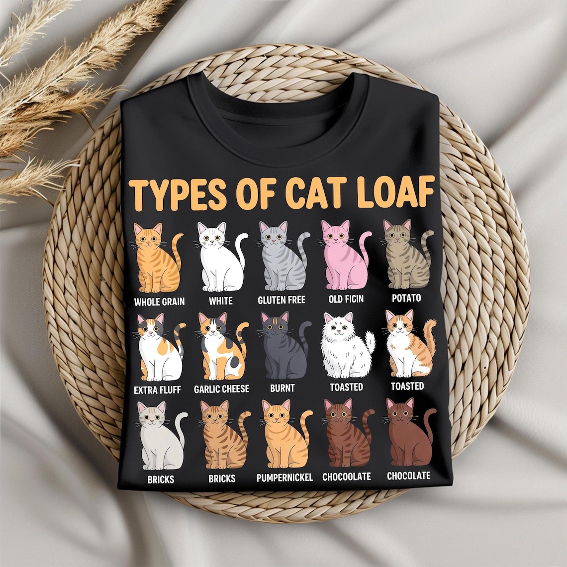 Types of Cat Loaf PNG, Funny Cat Bread Meme Digital Download, Cat Lover ...