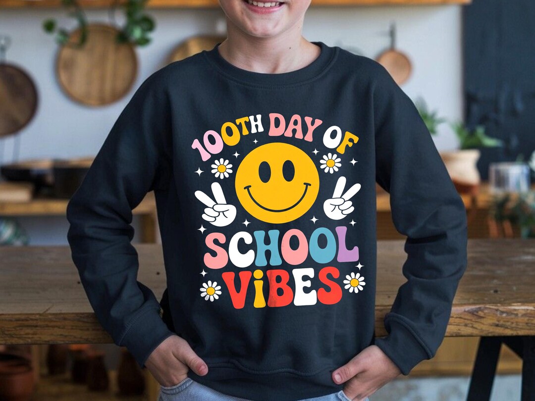 100 Days of School Vibes Png, 100th Day of School Smile Face, Happy ...