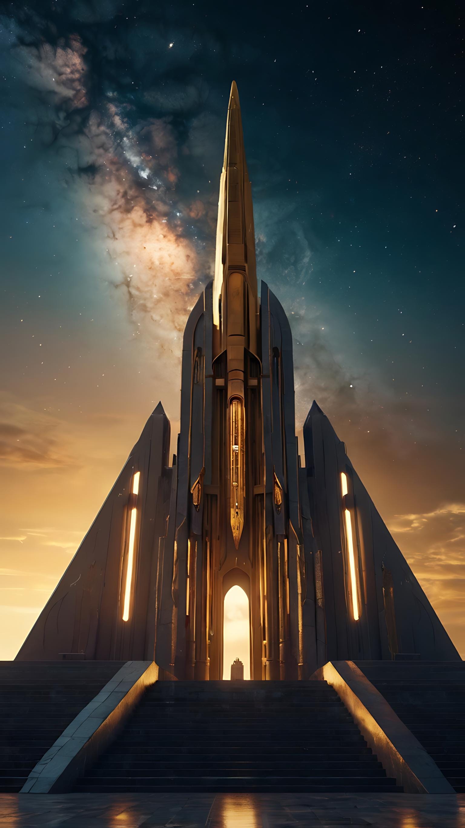 25 Divine Futuristic Wallpapers | Sci-fi Temples, Cosmic Sanctuaries ...