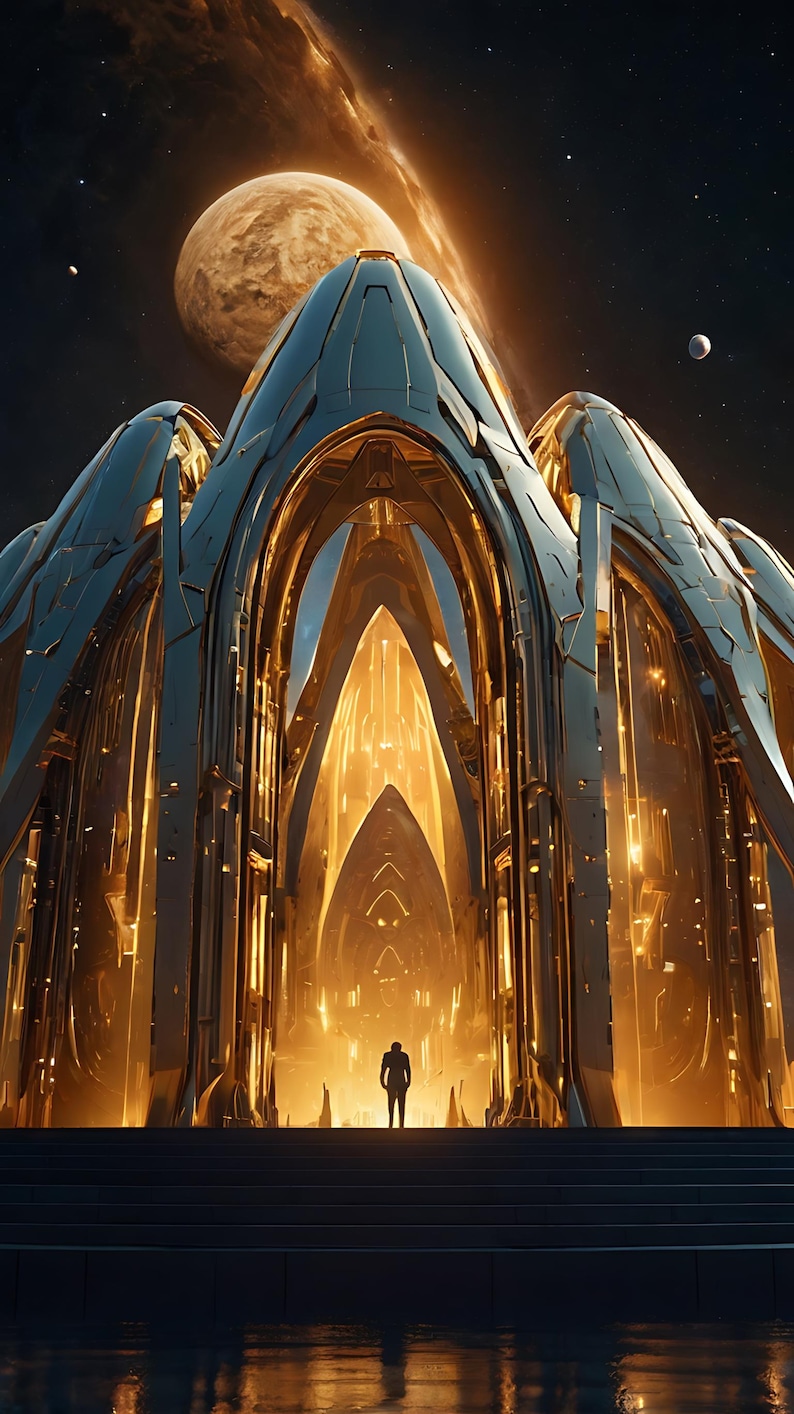 25 Divine Futuristic Wallpapers | Sci-fi Temples, Cosmic Sanctuaries ...