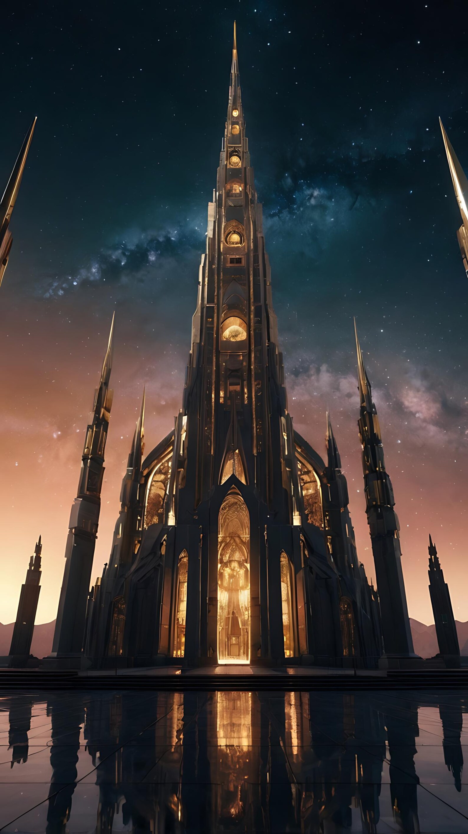 25 Divine Futuristic Wallpapers | Sci-fi Temples, Cosmic Sanctuaries ...