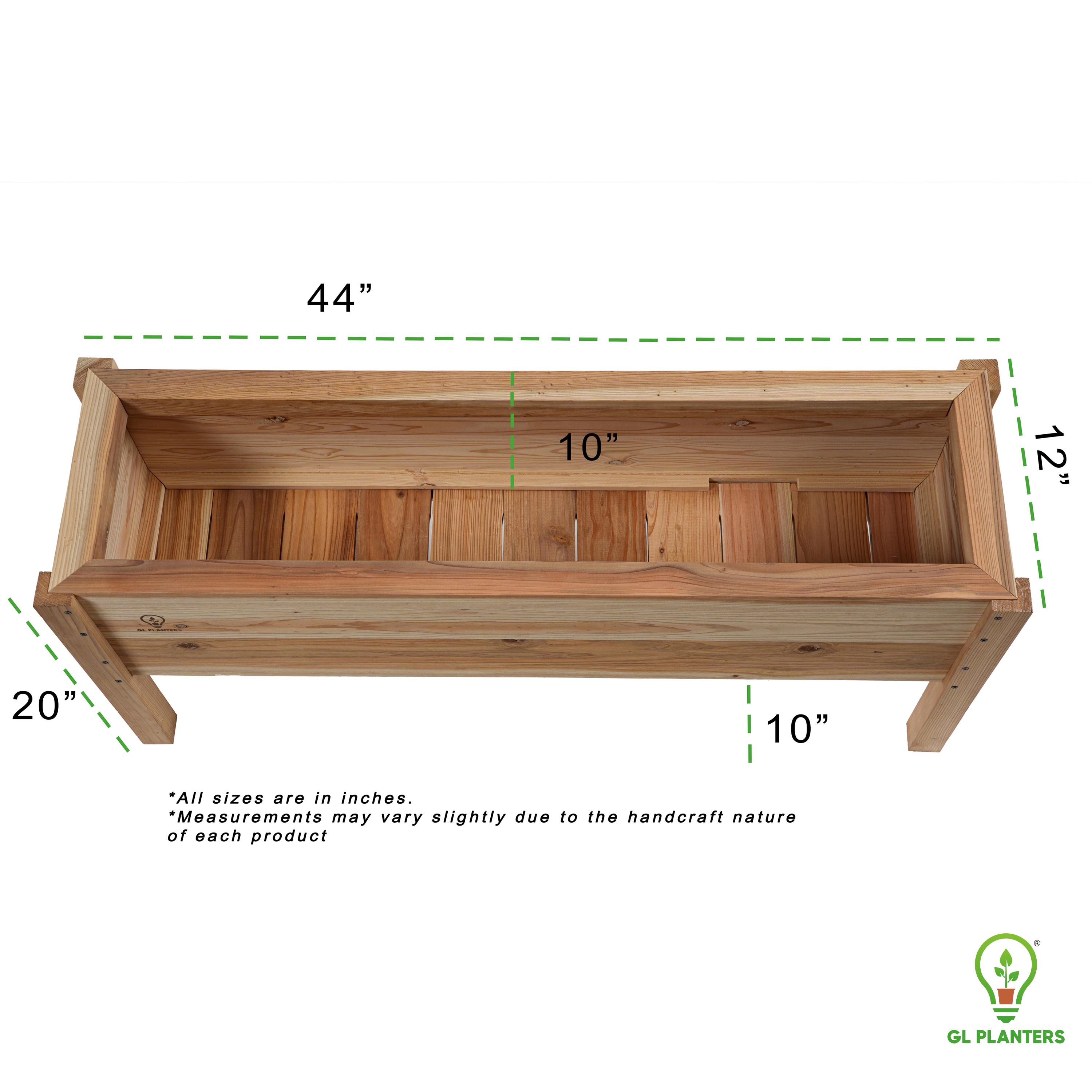 44" Tongue & Groove Cedar Raised Garden Bed | Organic Gardening Planter ...