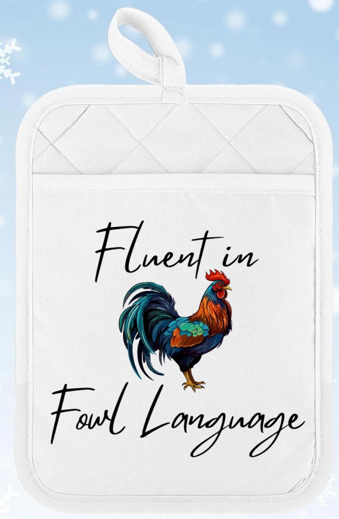 Fowl Language Rooster Humor Design Decorative Cotton Potholder - Etsy