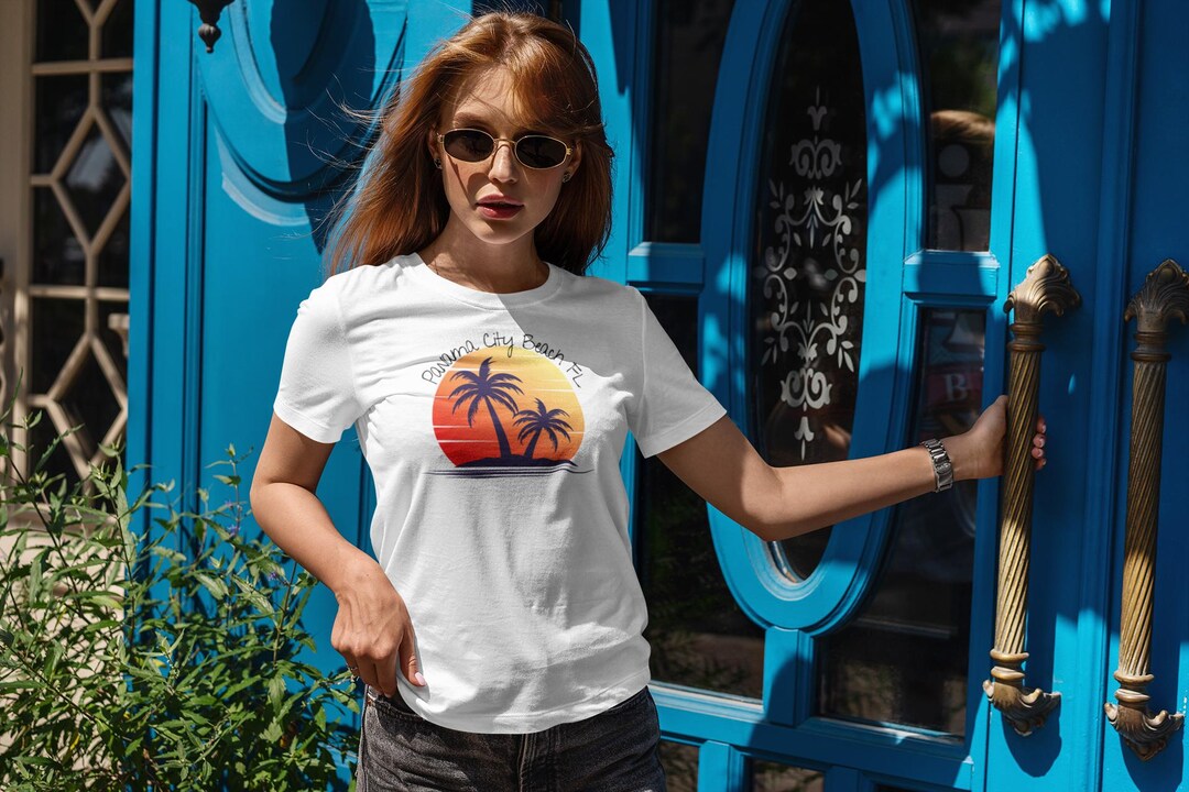 Palm Tree Sunset PCB Florida Design Comfort Soft Unisex T-shirt - Etsy