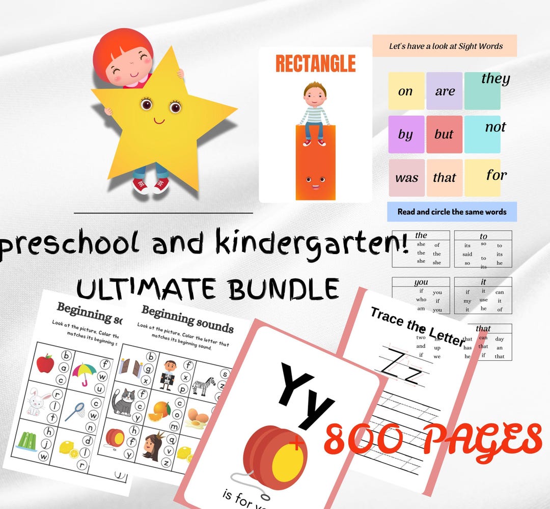 Ultimate Preschool Learning Bundle: 800 Pages of Alphabet, Reading ...