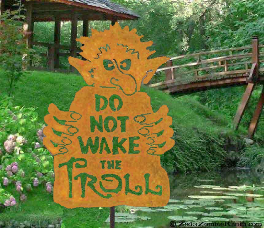 Do Not Wake the Troll Metal Garden Art or Yard Sign - Free Shipping to ...