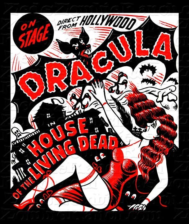 Dracula Vampire Vintage Poster T-Shirt FREE shipping in US | Etsy