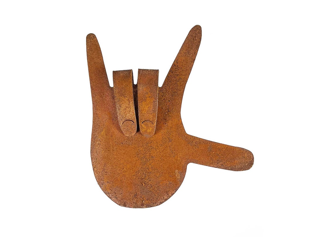 I Love You ASL Symbol Hand Metal Wall Decor - Free Shipping in US - Etsy