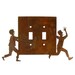 Zombie Chasing Victim Decorative Lightswitch - Double Switch - Free ...