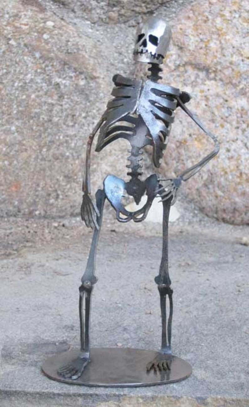Zombie Skeleton Casual Stance Metal Sculpture Free Shipping | Etsy