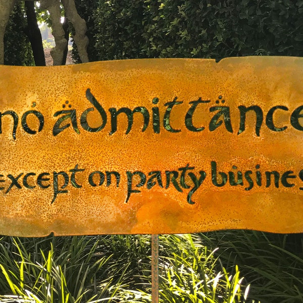 No Admittance Except on Party Business Sign - Etsy