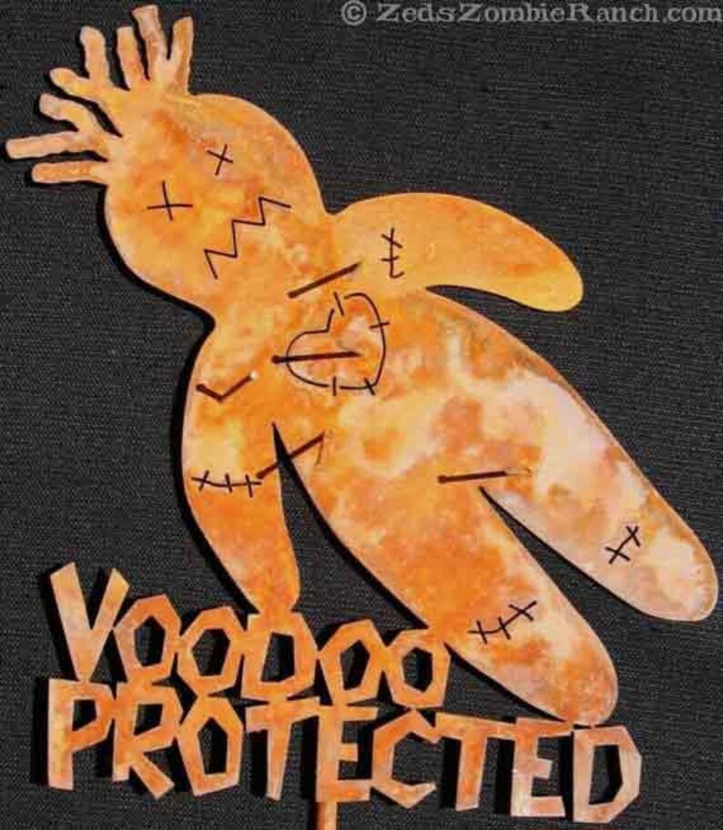 Voodoo Doll Protected Metal Garden or Yard Art Sign - Free Shipping to ...