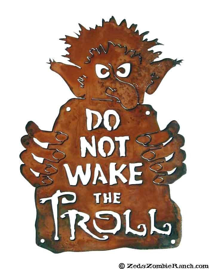 Do Not Wake the Troll Steel Wall Sign - Free Shipping in US - Etsy