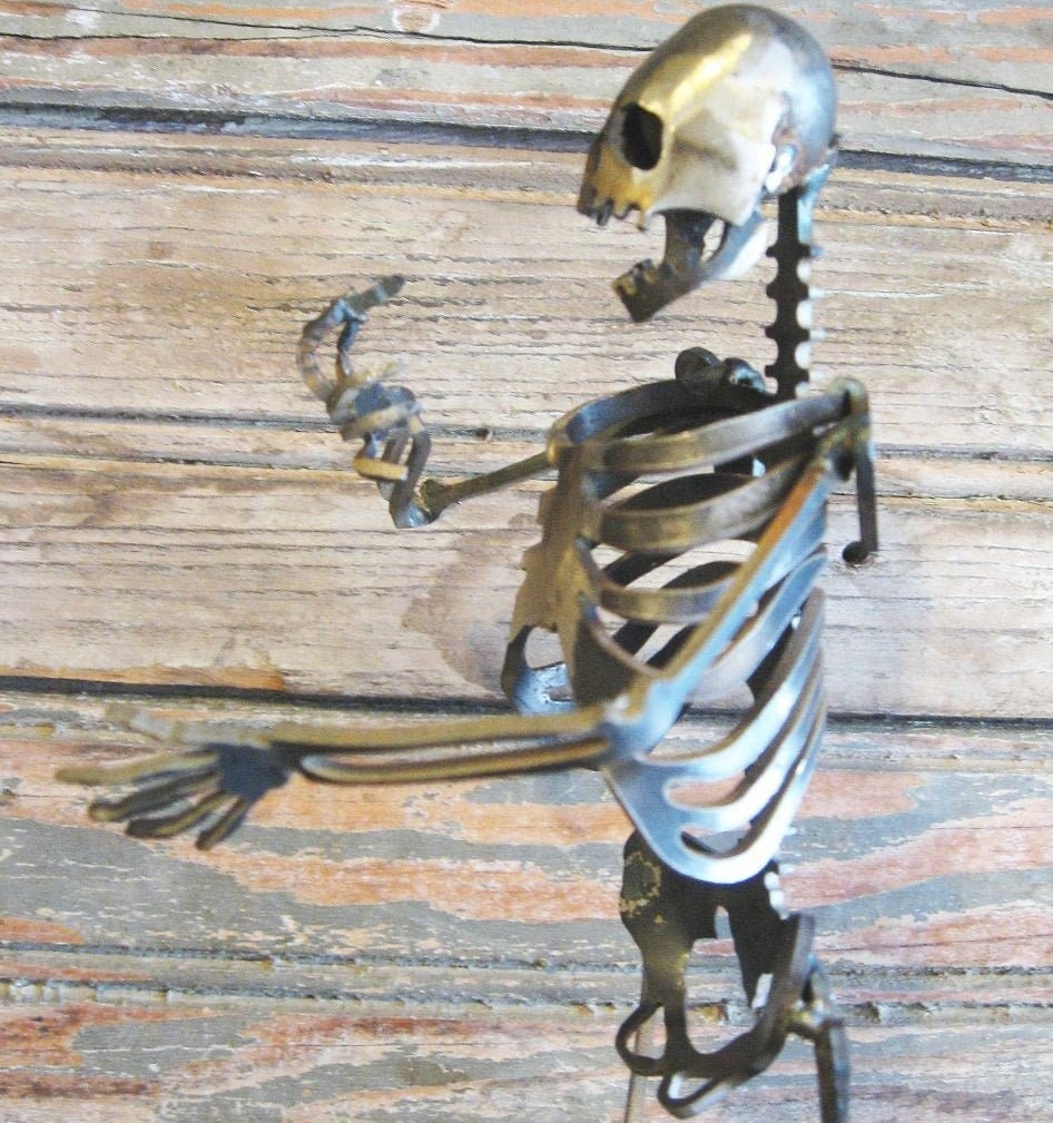 Zombie Skeleton Conversationalist Steel Sculpture Free | Etsy