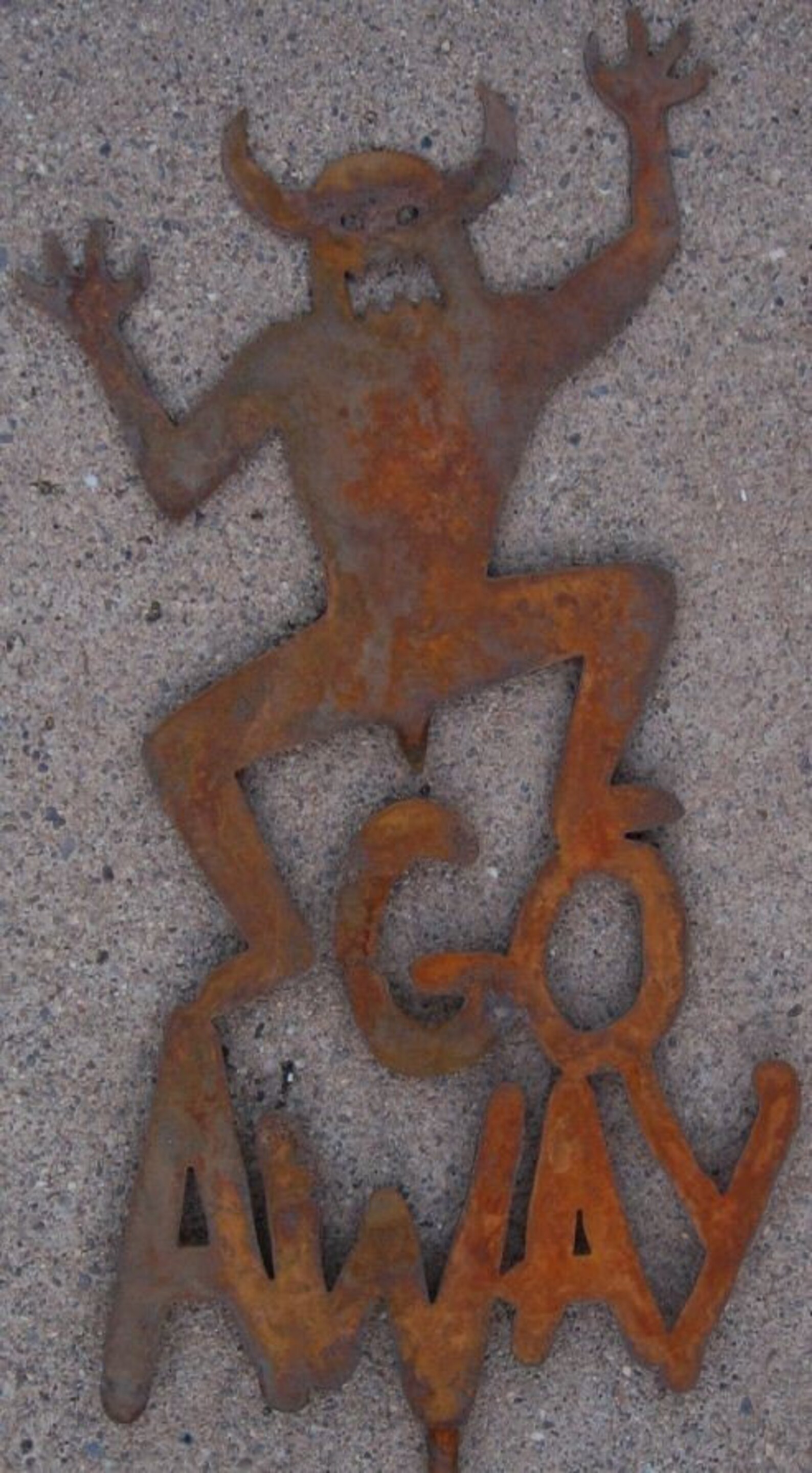 Go Away Metal Yard or Garden Stick Sign Halloween Monster - Etsy