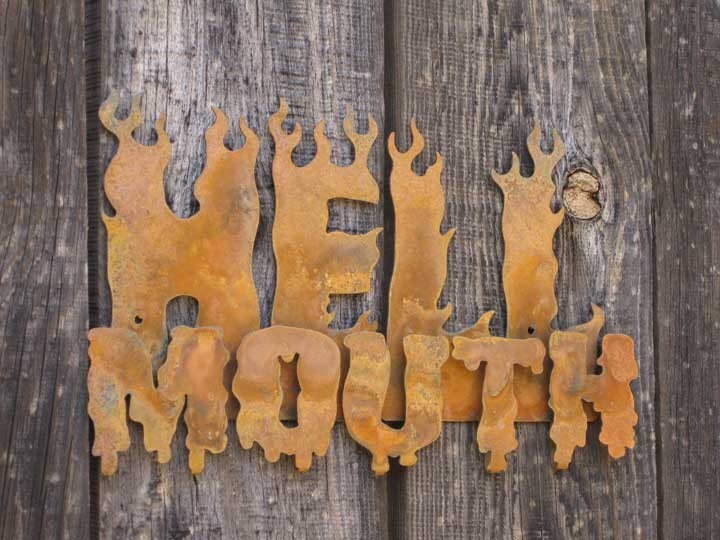Hell Mouth Metal Steel Wall Sign Free Shipping in US - Etsy