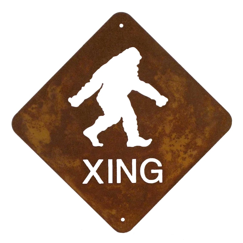 Bigfoot, Sasquatch or Yeti Crossing Metal Wall Sign - Free Shipping in ...