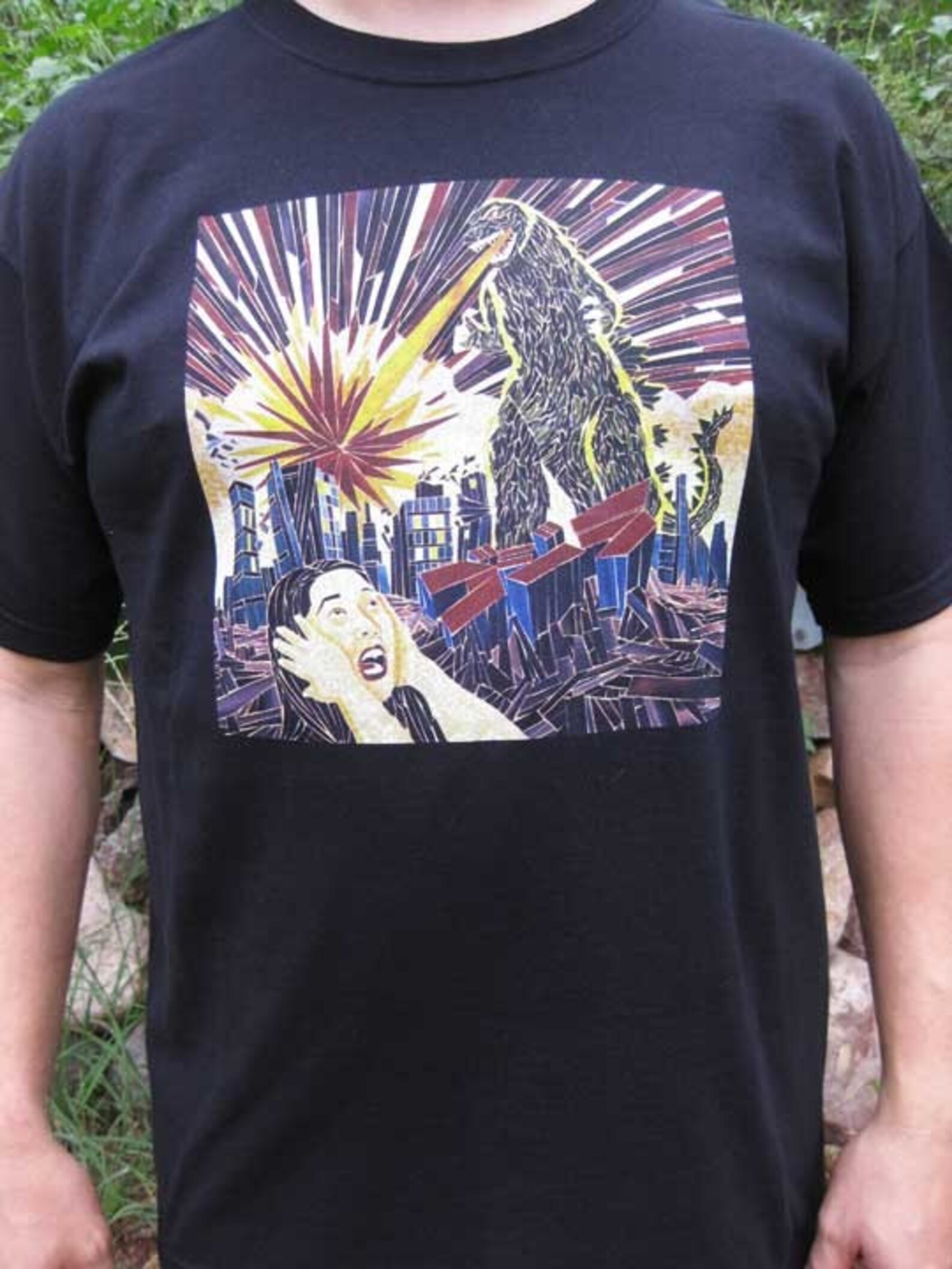 Godzilla Mosaic Style T-shirt - Etsy