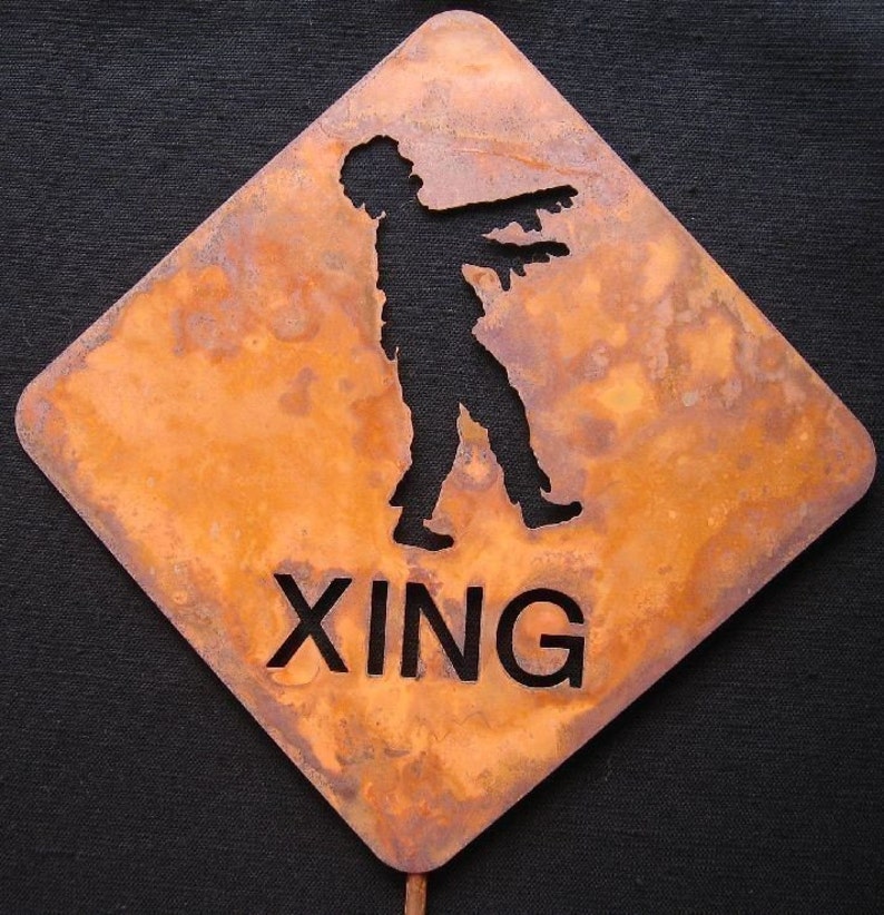 Zombie Crossing Metal Yard or Garden Stake Sign - Free Shipping to US ...