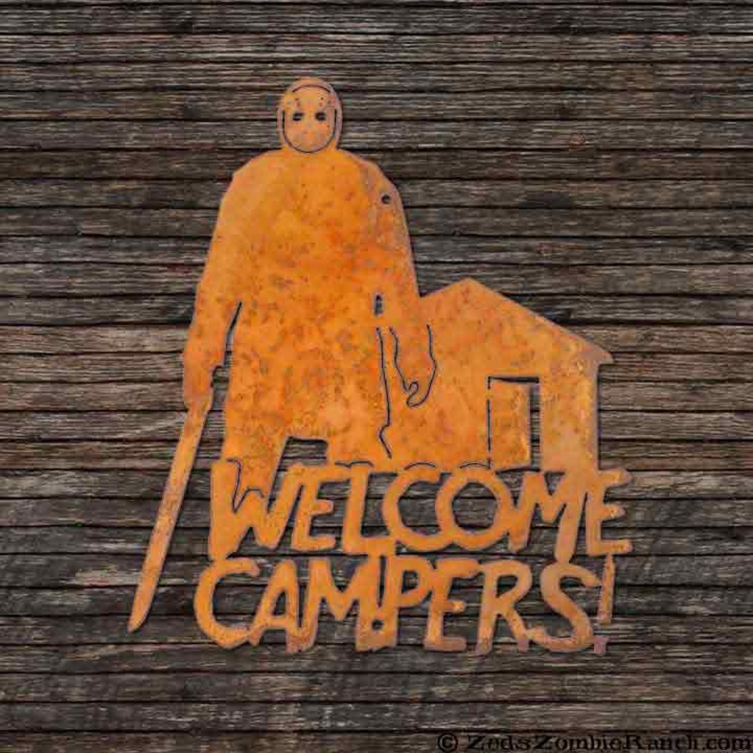 Welcome Campers Jason Voorhees Halloween Decoration Wall Sign Free ...
