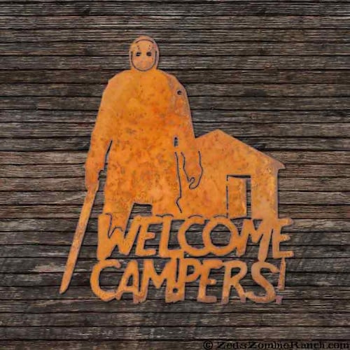 Welcome Campers Jason Voorhees Halloween Decoration Wall Sign | Etsy